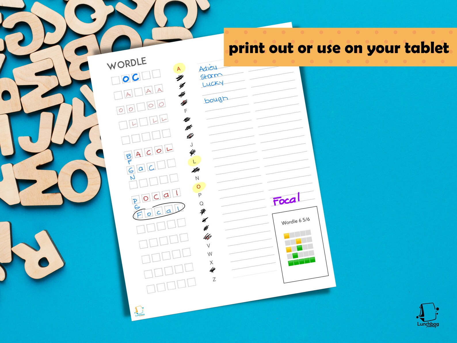 WORDLE Worksheet - PDF / Printable - Etsy