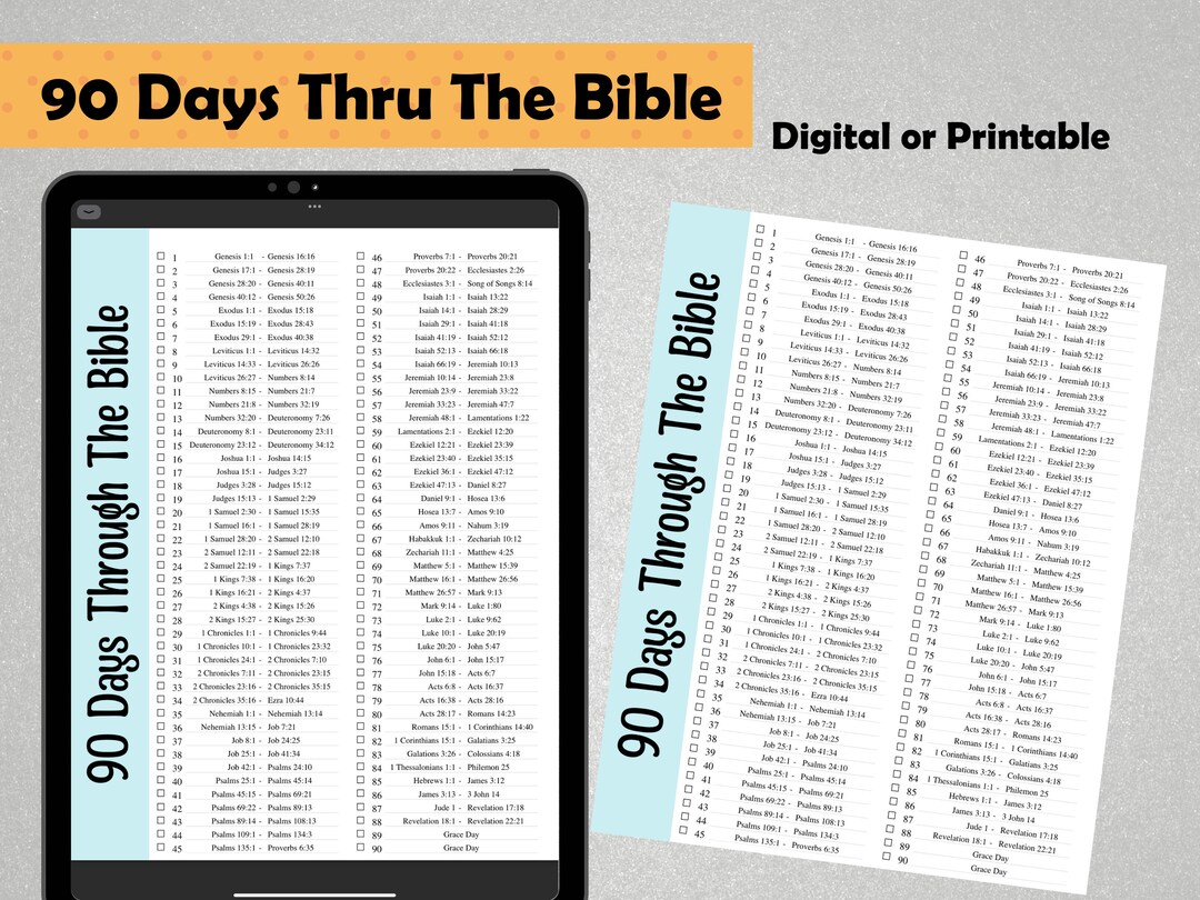 90 Days Through the Bible Reading Plan / With Links to Read Scripture ...