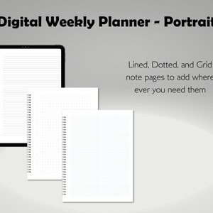 Digital Weekly Planner / Portrait | PDF Download - Etsy