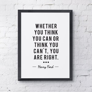 Typography Poster whether You Think You Can or Think You - Etsy
