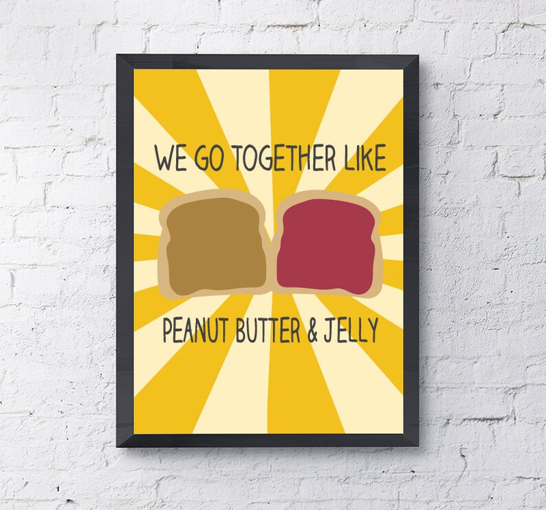 Illustrative Poster We go together like peanut butter & | Etsy
