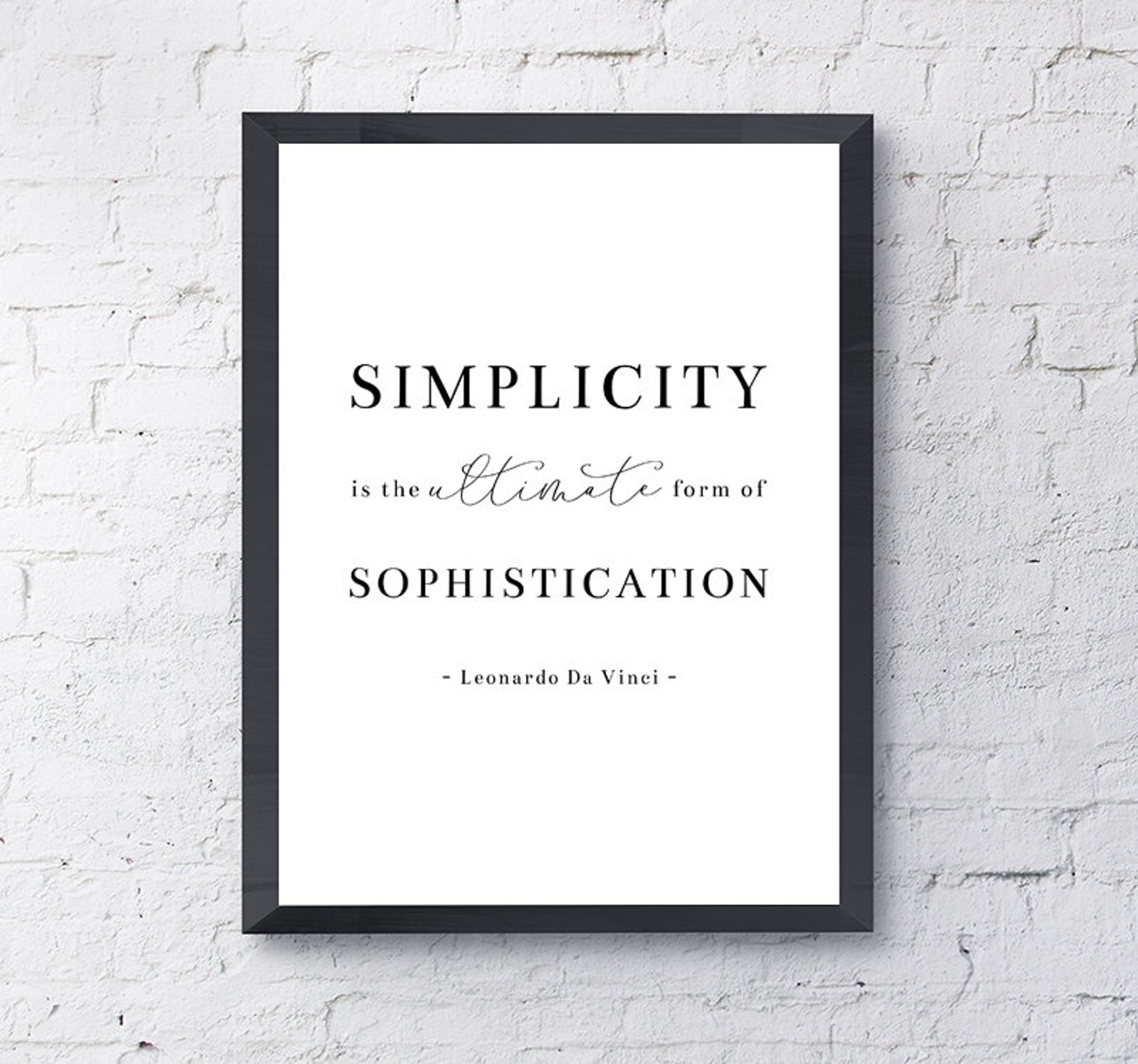 Simplicity is the Ultimate Form of Sophistication Leonardo - Etsy