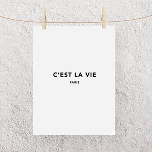 C'est La Vie Paris | Such is Life French Quote | Modern Simple Fashion ...