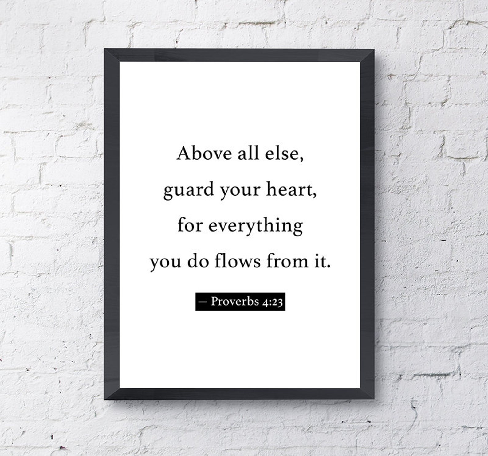 Typography Poster above All Else Guard Your Heart for - Etsy