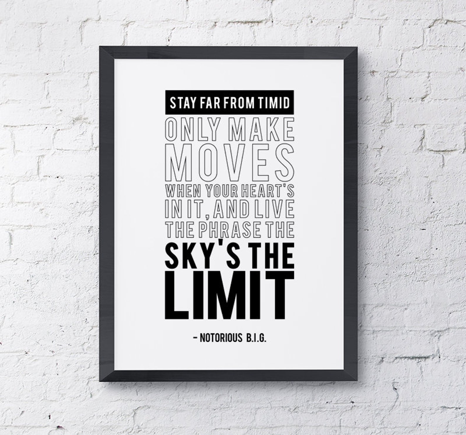 Stay Far From Timid Only Make Moves When Your Heart's In | Etsy