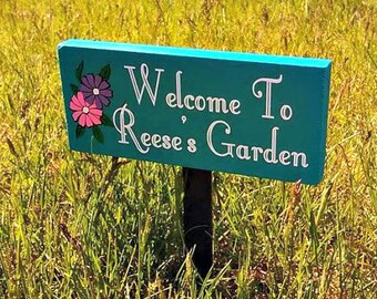 Flower garden sign | Etsy