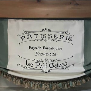 Custom Made French Country Script Linen and Burlap Valance - Etsy