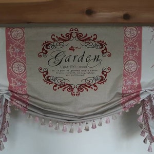 Custom Order : Large French Country Script Linen and Red Stripes Toile ...