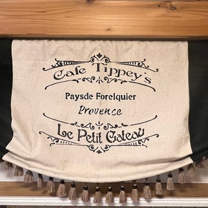 Custom Made French Country Script Linen and Burlap Valance - Etsy