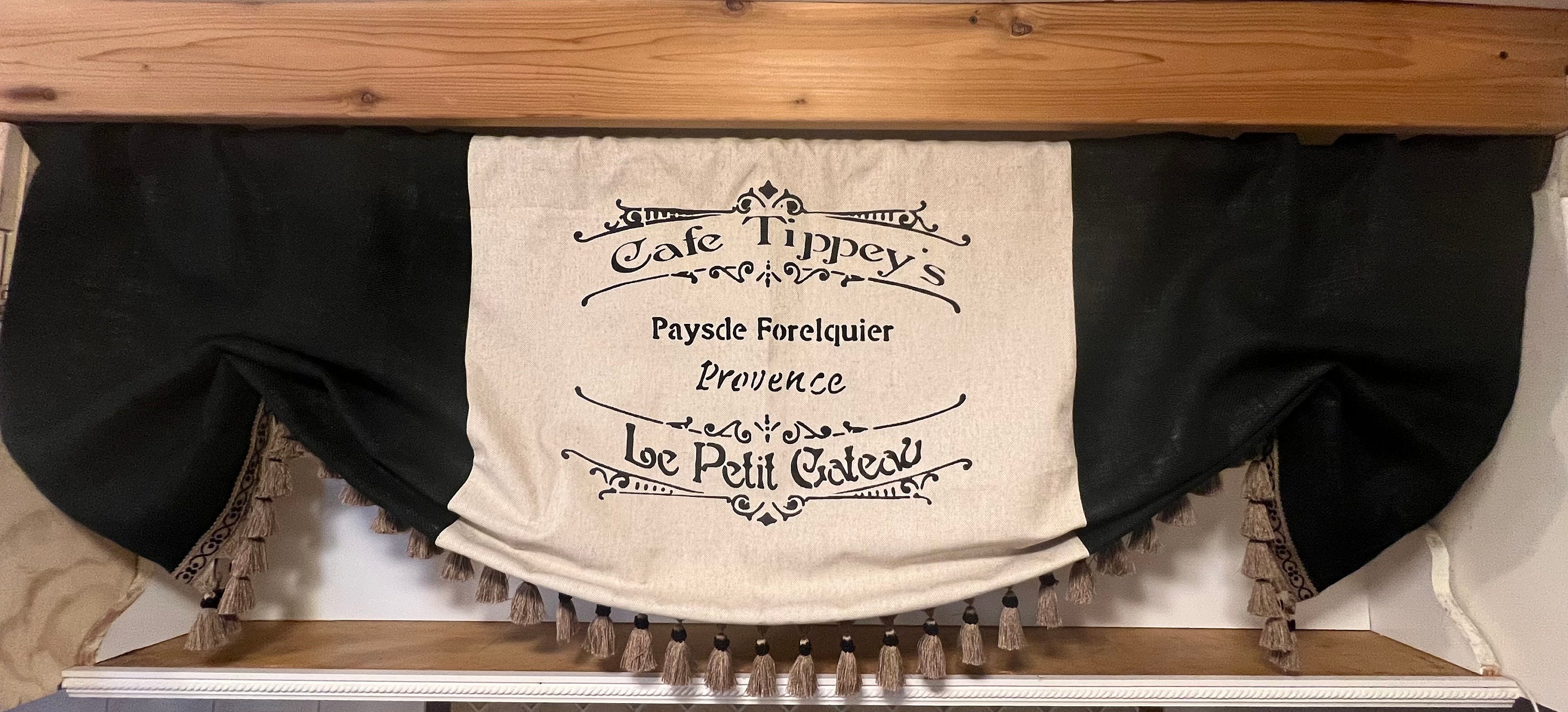 Custom Made French Country Script Linen and Burlap Valance - Etsy