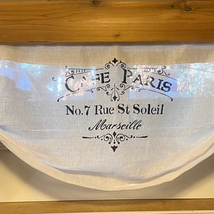 Custom Made Large French Country Script With Burlap Valance - Etsy