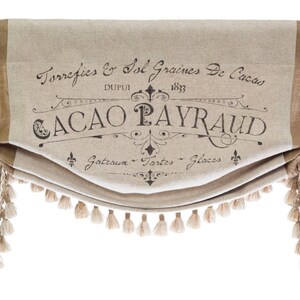 Custom Made French Country Script Linen and Burlap Valance - Etsy