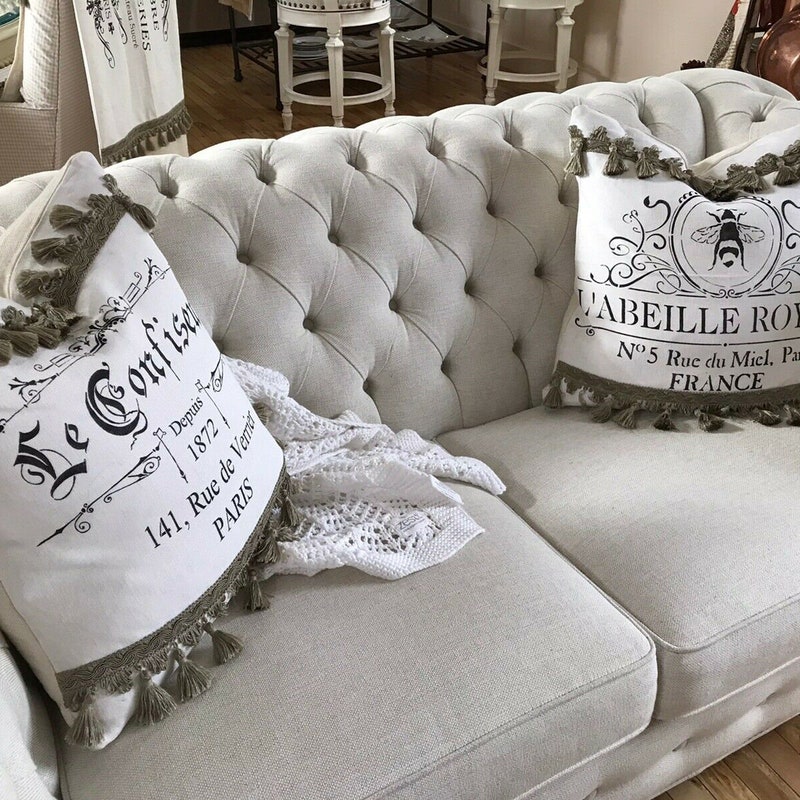French Script Pillow - Etsy