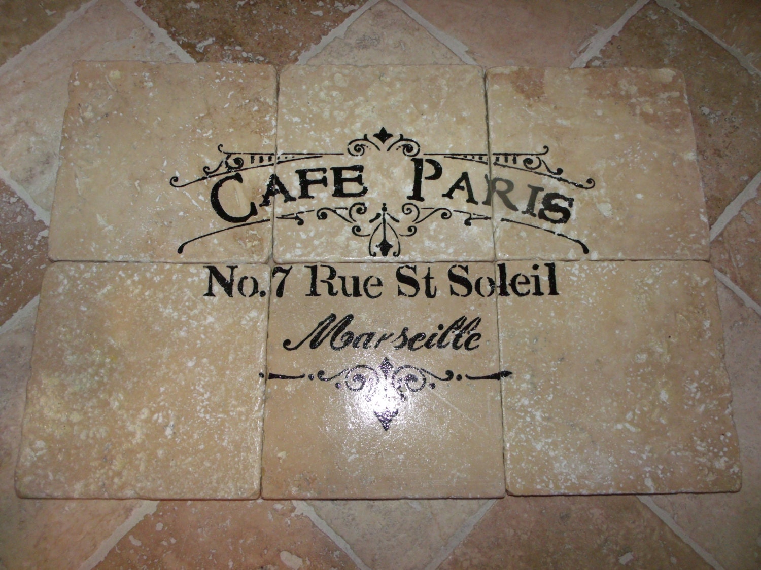 French Country Script: Bakery or Cafe Paris 100% Travertine Backsplash ...