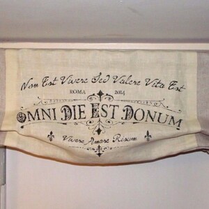 Custom "bay Window" French Country/ Latin Script With Burlap Valances ...