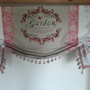 Custom Order : Large French Country Script Linen and Red Stripes Toile ...