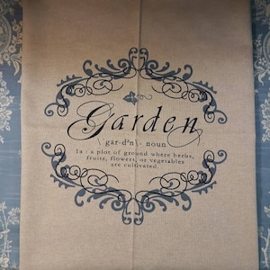 Custom Made Large French Country "garden" Script Linen and "the Country ...