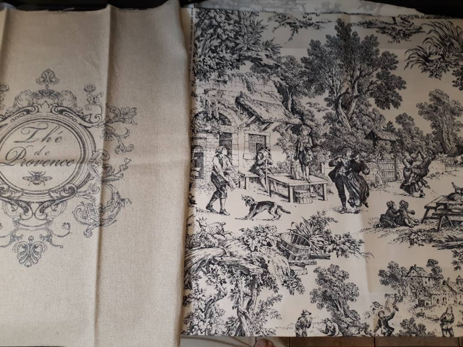 Custom Order: Large French Country Script Linen and Toile Valance - Etsy
