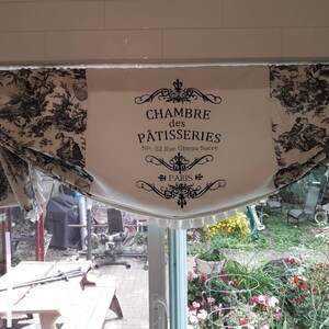 Custom Order: Large French Country Script Linen and Toile Valance - Etsy