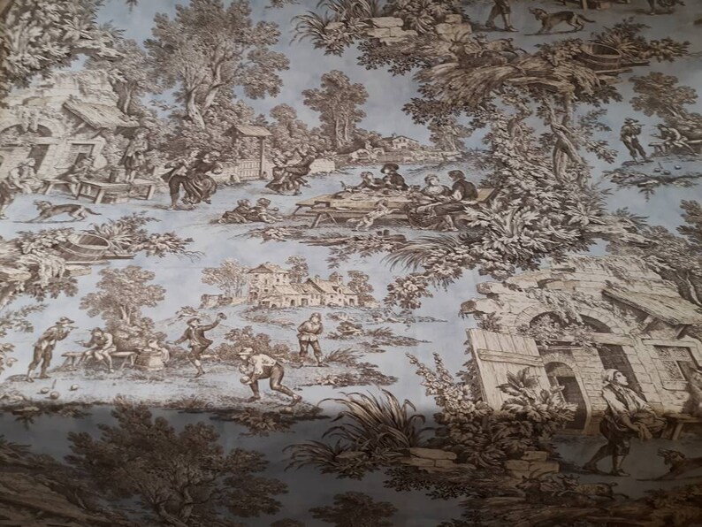 Custom Order: Large French Country Script Linen and Toile Valance - Etsy