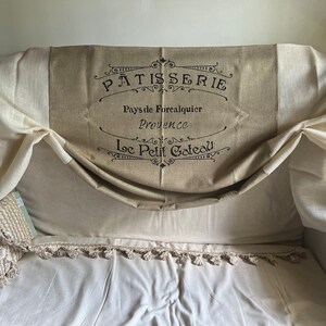 Custom Made French Country High End Silk and Linen Script Panel With ...