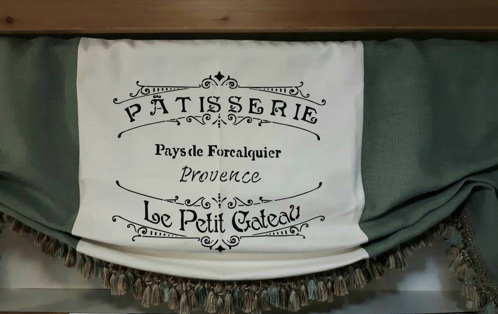 Custom Made French Country Script Linen and Burlap Valance - Etsy