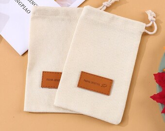 Custom Brand Logo Bag Very White Drawstring Pouch Wedding Favor Bag ...