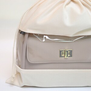 Suede Drawstring Bag With Clear Window: Travel Storage Organizer - Etsy