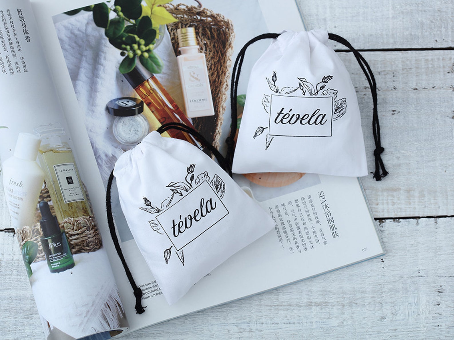 Custom Brand Logo Bag Very White Drawstring Pouch Wedding | Etsy