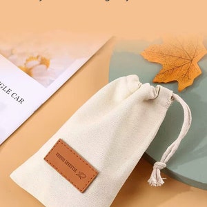 Custom Premium Canvas Drawstring Bags W/customizable Leather - Etsy