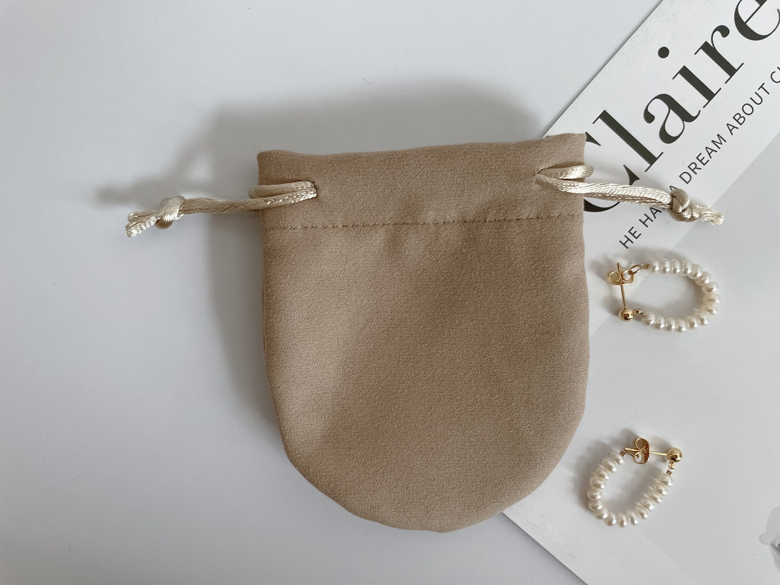 Custom Velvet Jewelry Pouch: Logo Drawstring Bag, Ring & Earring ...