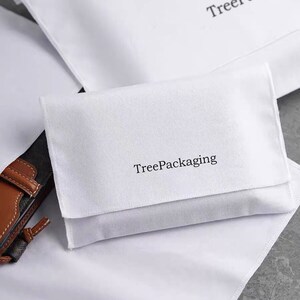 Custom Logo White Cotton Clamshell Bags: Clothing Packaging Dust Bags ...