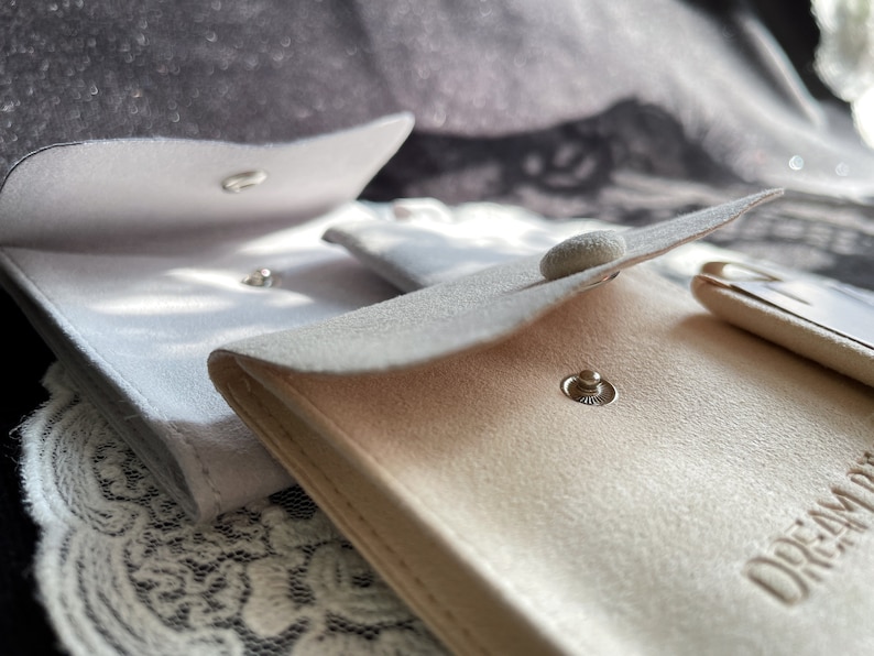 Custom Microfiber Snap Jewelry Bag: Logo Printed Pouch With Insert Card ...