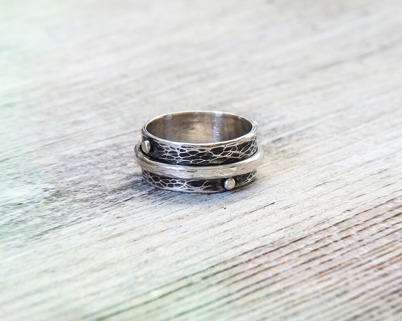 Sterling Silver Spinner Ring Worry Ring Meditation Ring | Etsy