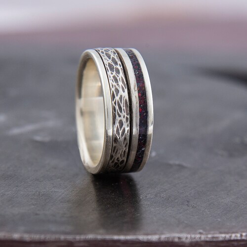 Silver Inlay Ring Handmade Jewelry Gemstones Malachite - Etsy