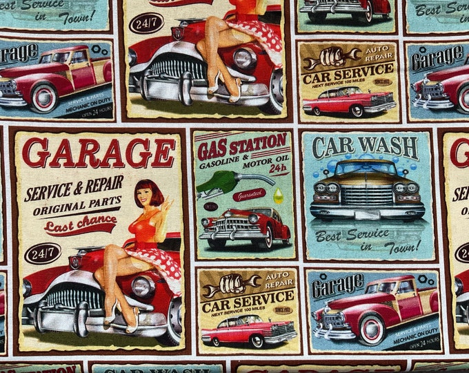 Retro Garage Signs Posters Pin up Girls & Cars Designer Vintage Style ...