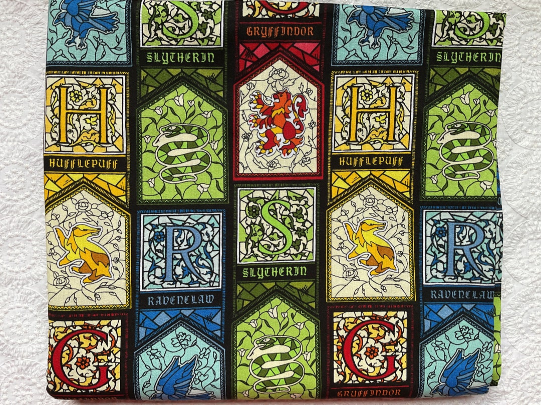 Harry Potter Stained Glass Hogwarts House Crests Banners Designer ...