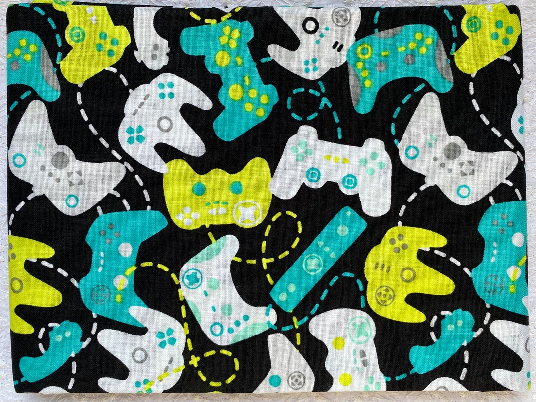Game on Retro Video Game Controllers Emma & Mila Designer Fabric 100% ...
