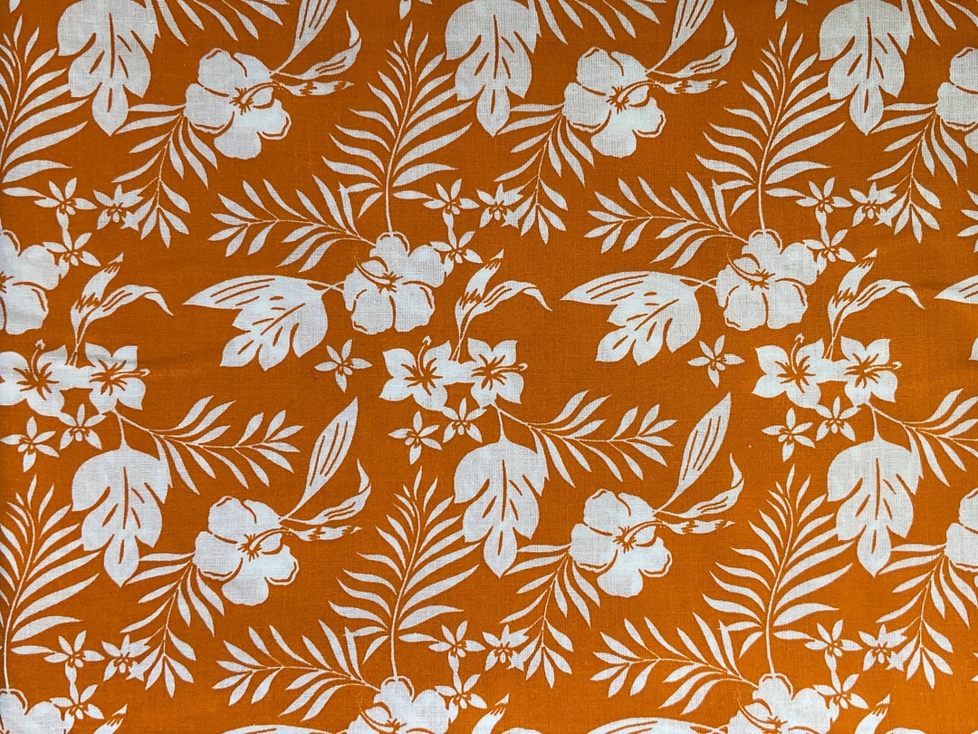 Orange & White Hibiscus Hawaiian Flowers Tropical Beach Floral Novelty ...
