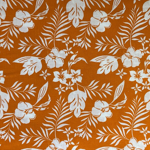 Orange Floral Fabric - Etsy
