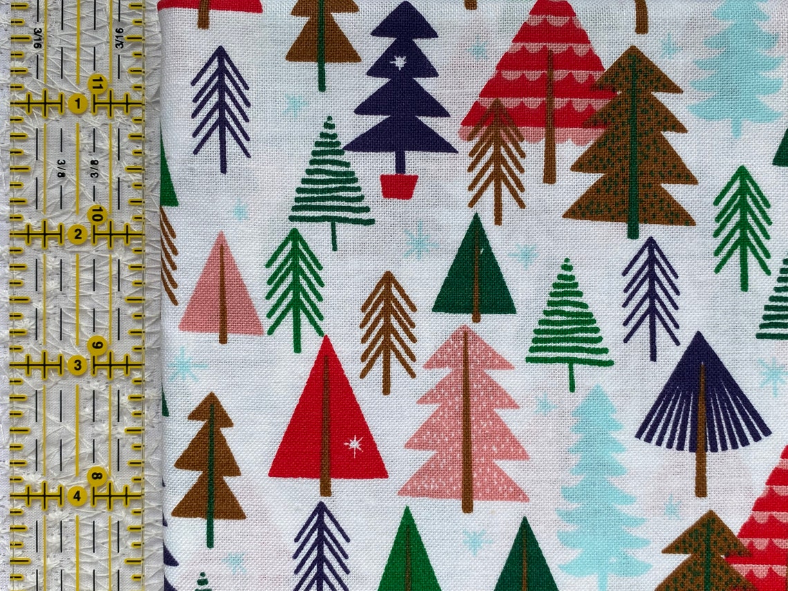 Retro Mid-century Modern Winter Trees Designer Novelty Holiday - Etsy
