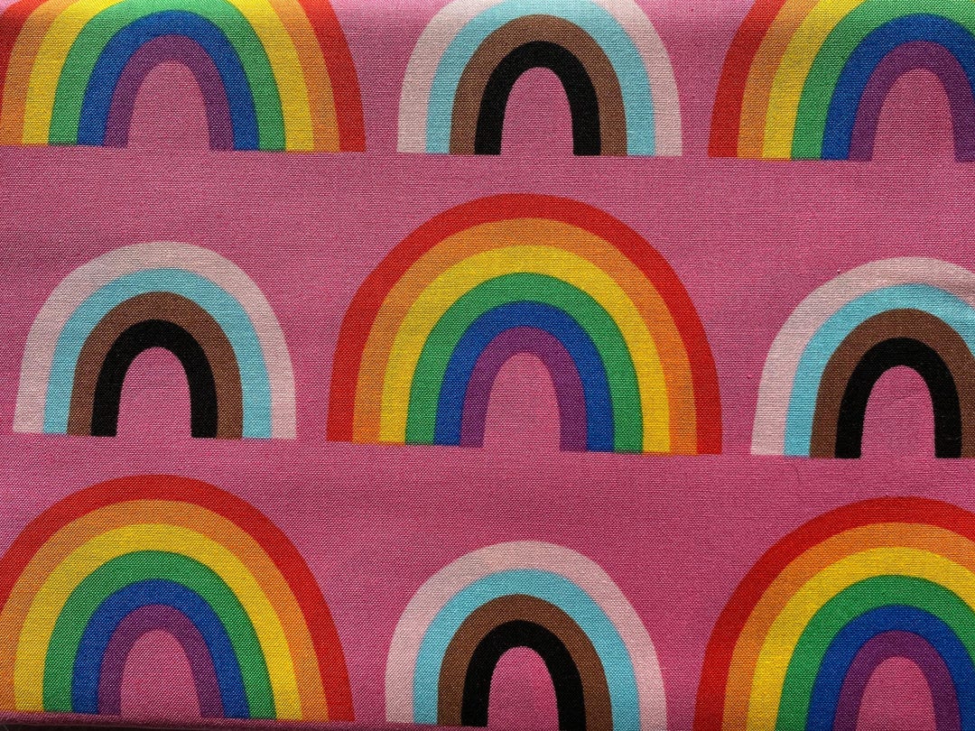 Alexander Henry Double Rainbow Love in Full Color Designer Fabric 100% ...