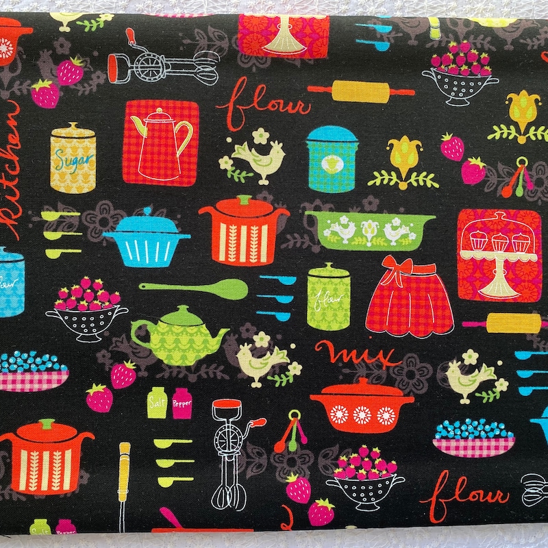 Retro Kitchen Fabric - Etsy