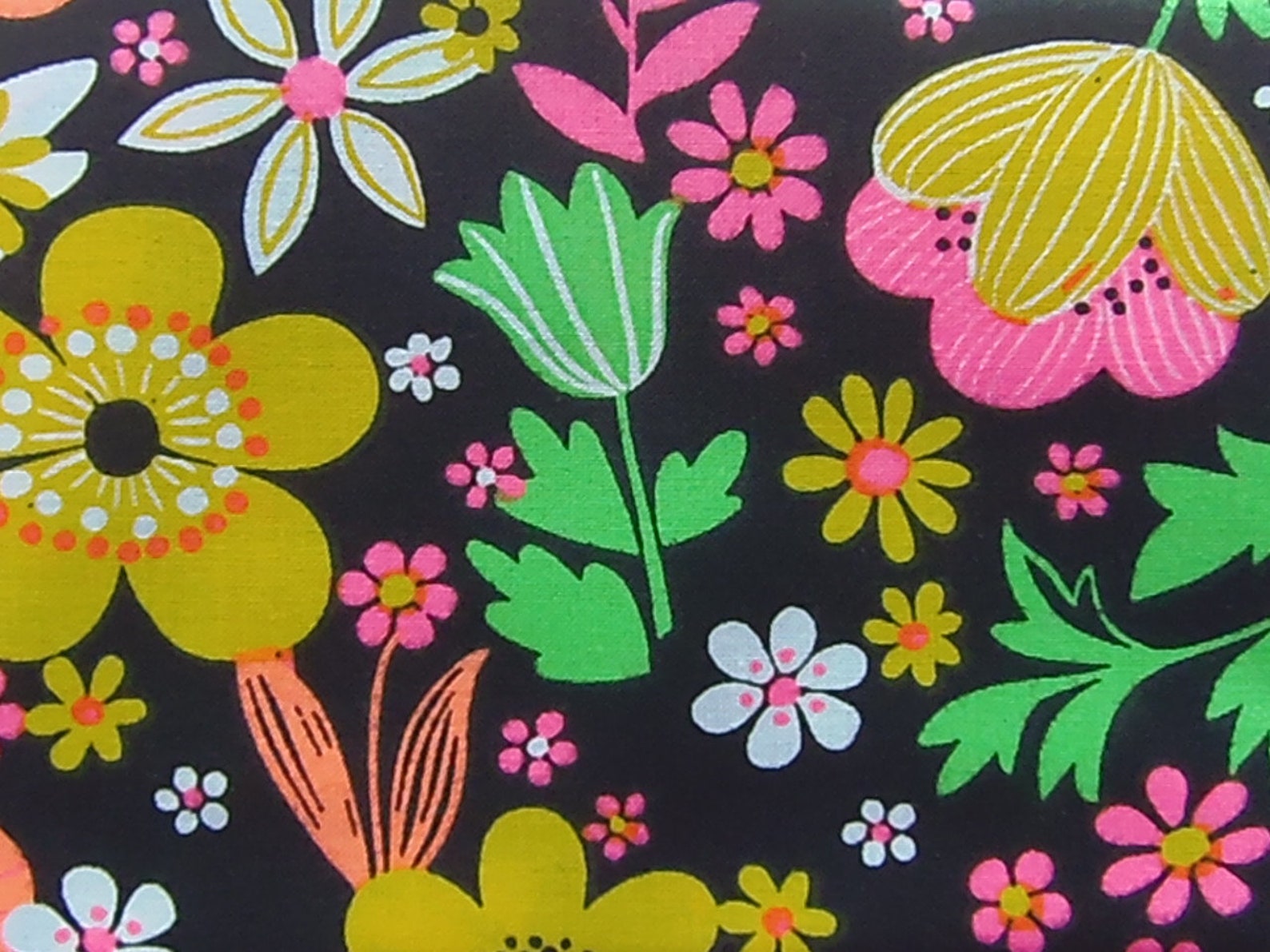 Neon Retro Mid-century Modern Flowers Floral Novelty - Etsy
