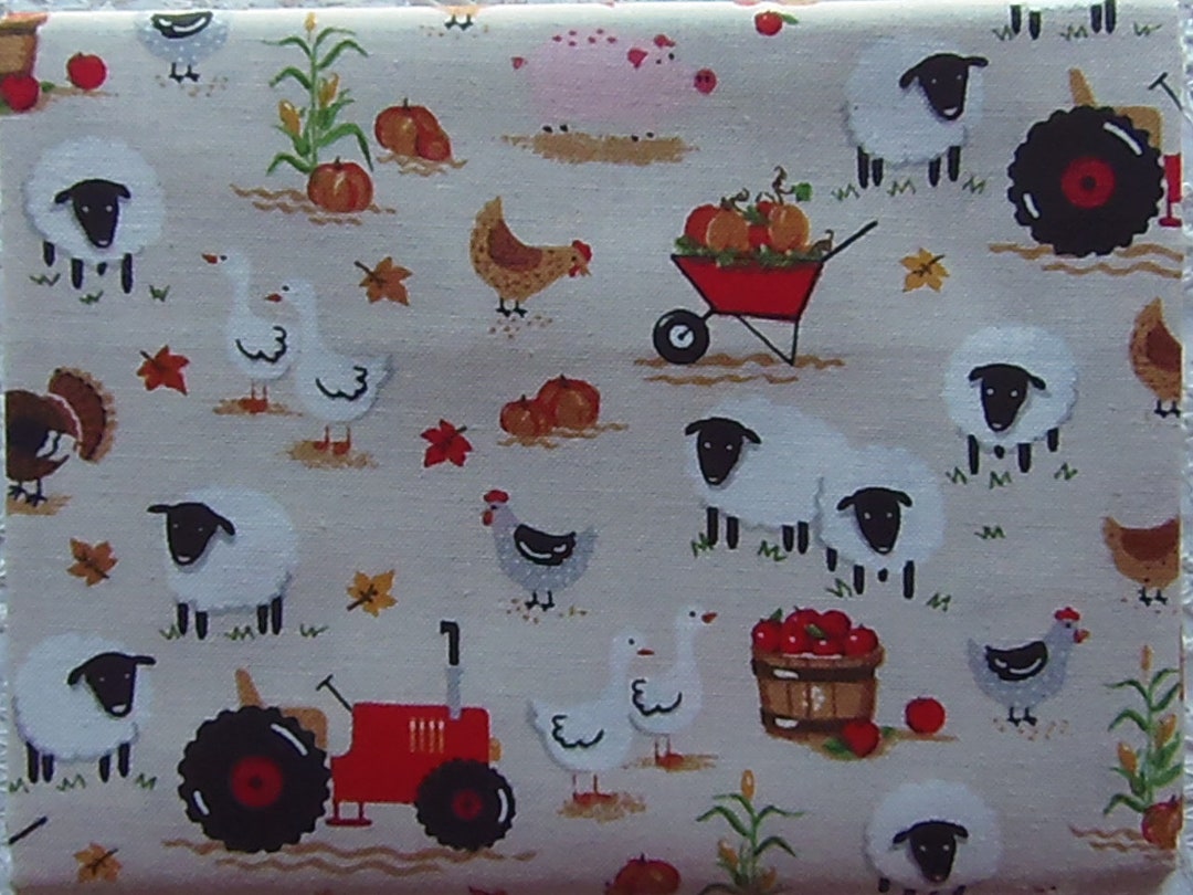 Fall Farm Scene Barn Animals Fabric Traditions 2018 Fabric 100% Cotton ...