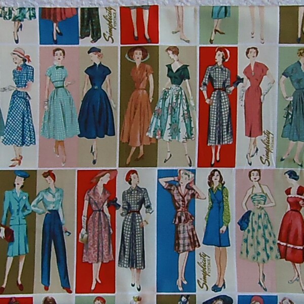 Vintage Retro Simplicity Fabric - Etsy