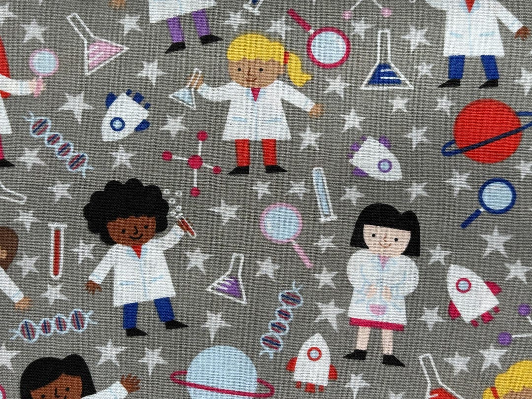 Girls in Science Genius Scientist Laboratory Teacher Novelty Fabric 100 ...