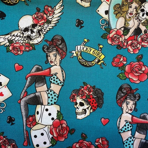 Vintage Retro Pin up Girls Repeat Fabric 100% Quality Cotton - Etsy