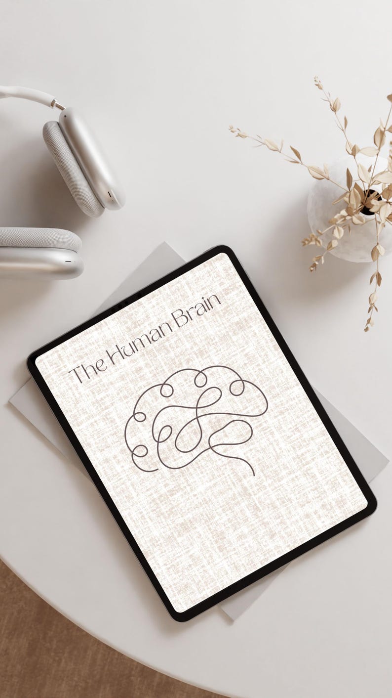 Human Brain Line Art Print: Minimalist Anatomy Decor (digital Download ...