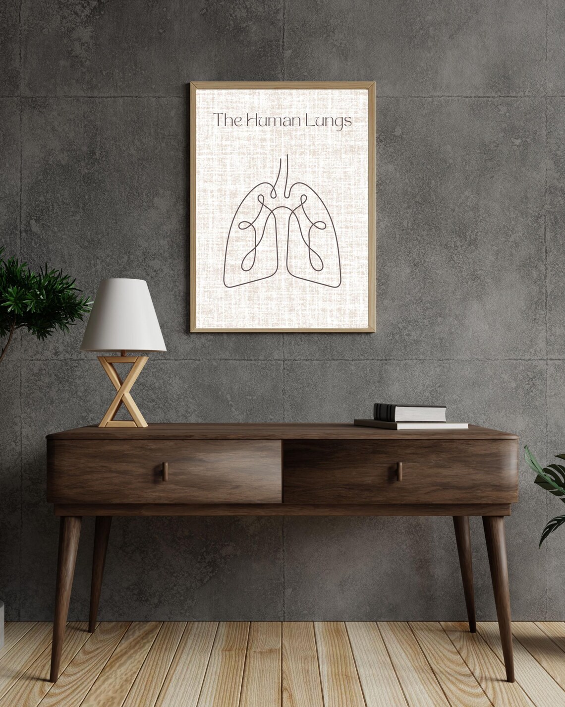 Human Lungs Line Art Print: Minimalist Anatomy, Medical Decor (digital ...